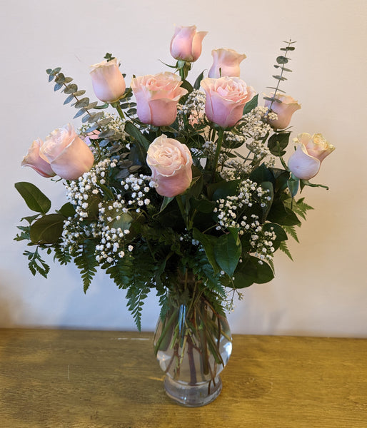 Dozen Pink Long Stem Roses – Wild Blooms